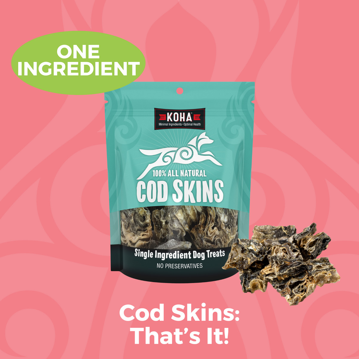 All Natural Treats Air Dried Single Ingredient Cod Skins Strips | KOHA – Nootie Koha Wholesale