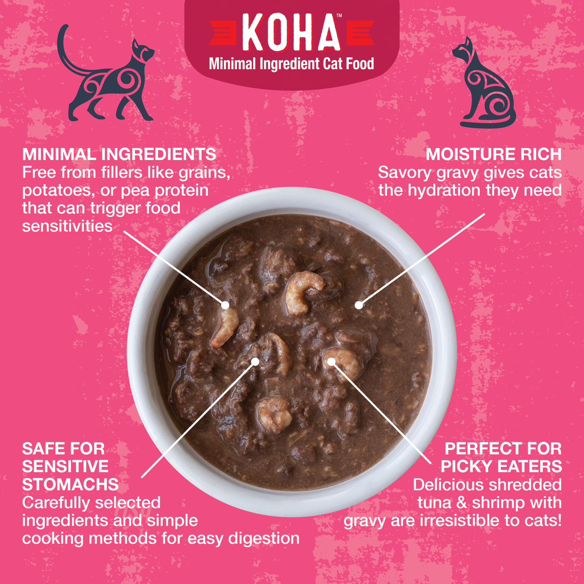 Poké Bowl Tuna & Shrimp Entrée in Gravy for Cats- 2 Cases of 12 (3 oz ...