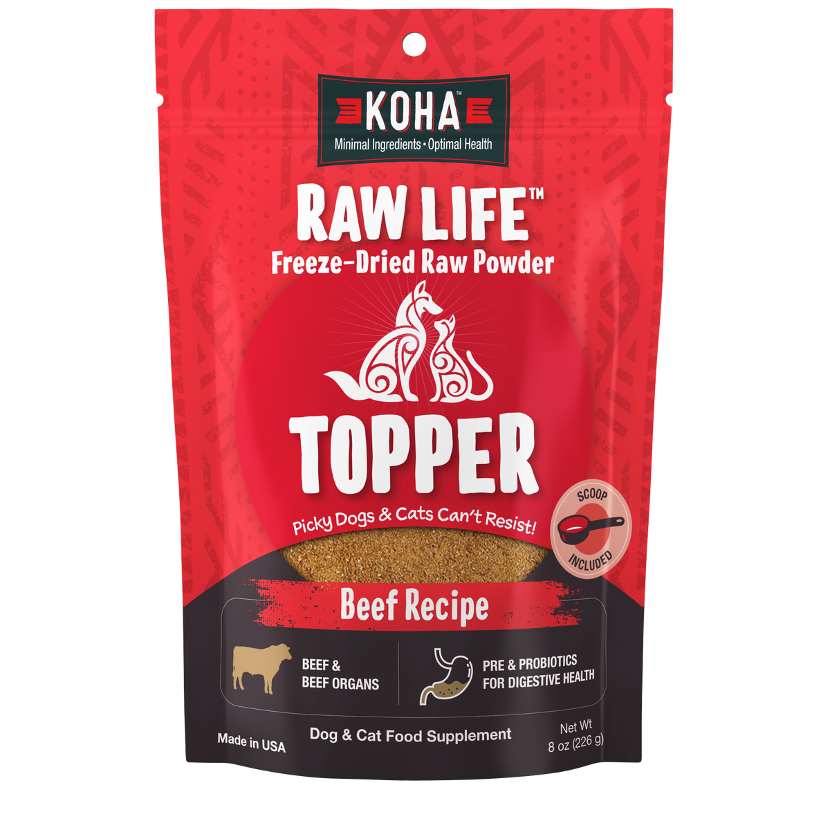 Freeze-Dried Raw Topper Beef Recipe for Dogs and Cats 8oz Bag – Nootie ...